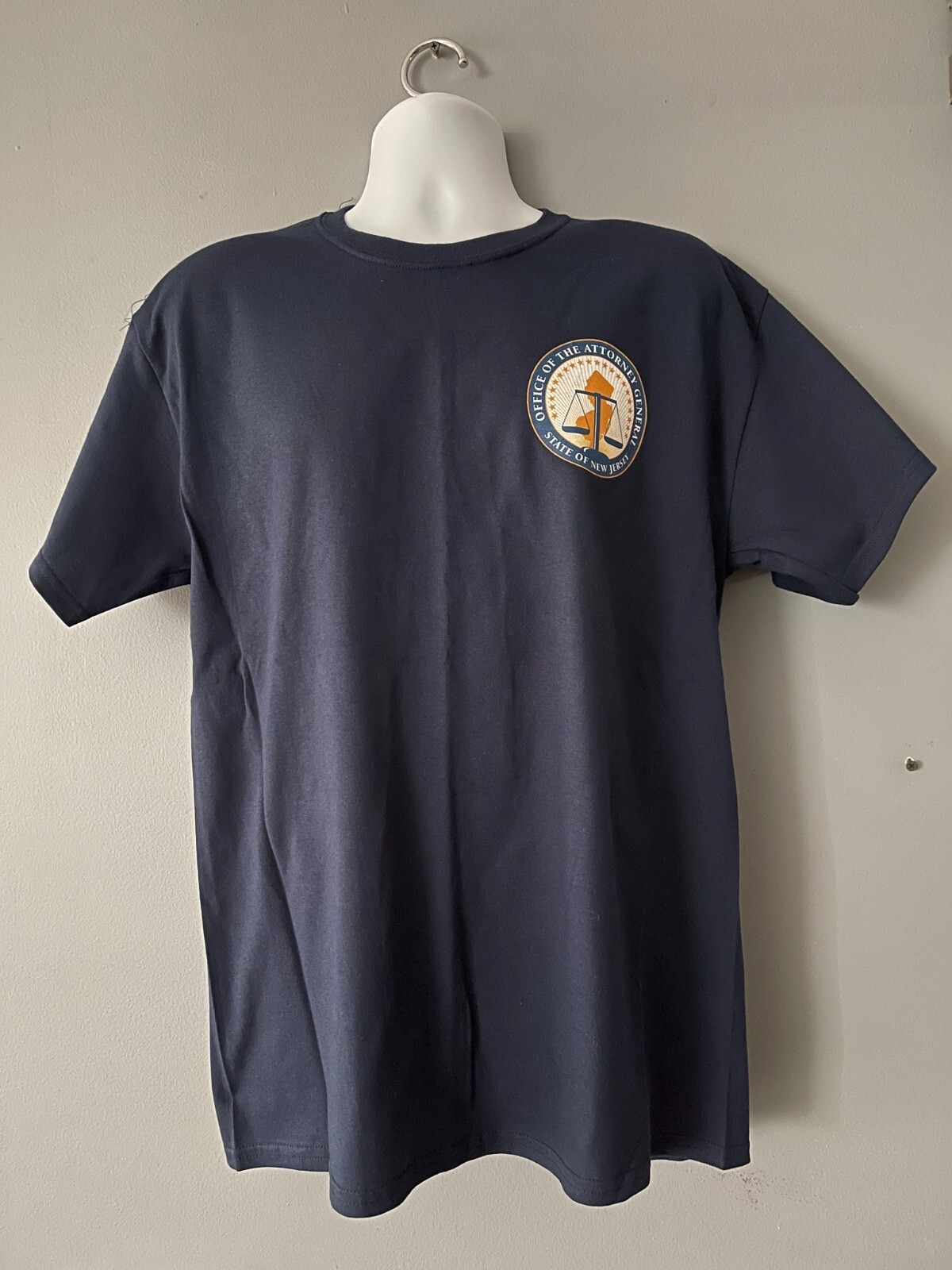 OFFICE OF THE ATTORNEY GENERAL NEW JERSEY NJ NAVY BLUE SHORT SLEEVE ...