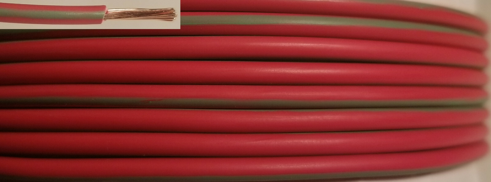 Wire - 14 Gauge Red With Green GPT (PVC) - Car / Motorcycle (50ft) | eBay