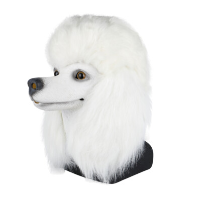 Cosplay White Poodle Head Dog Mask Latex Realistic Animal Mask ...