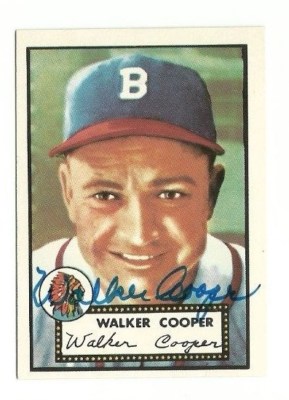 Walker Cooper 1953 Topps 1952 reprint autographed auto signed card ...