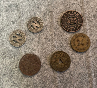 Vintage Lot of 6 Transit Train Tokens Virginia Electric PWR ...