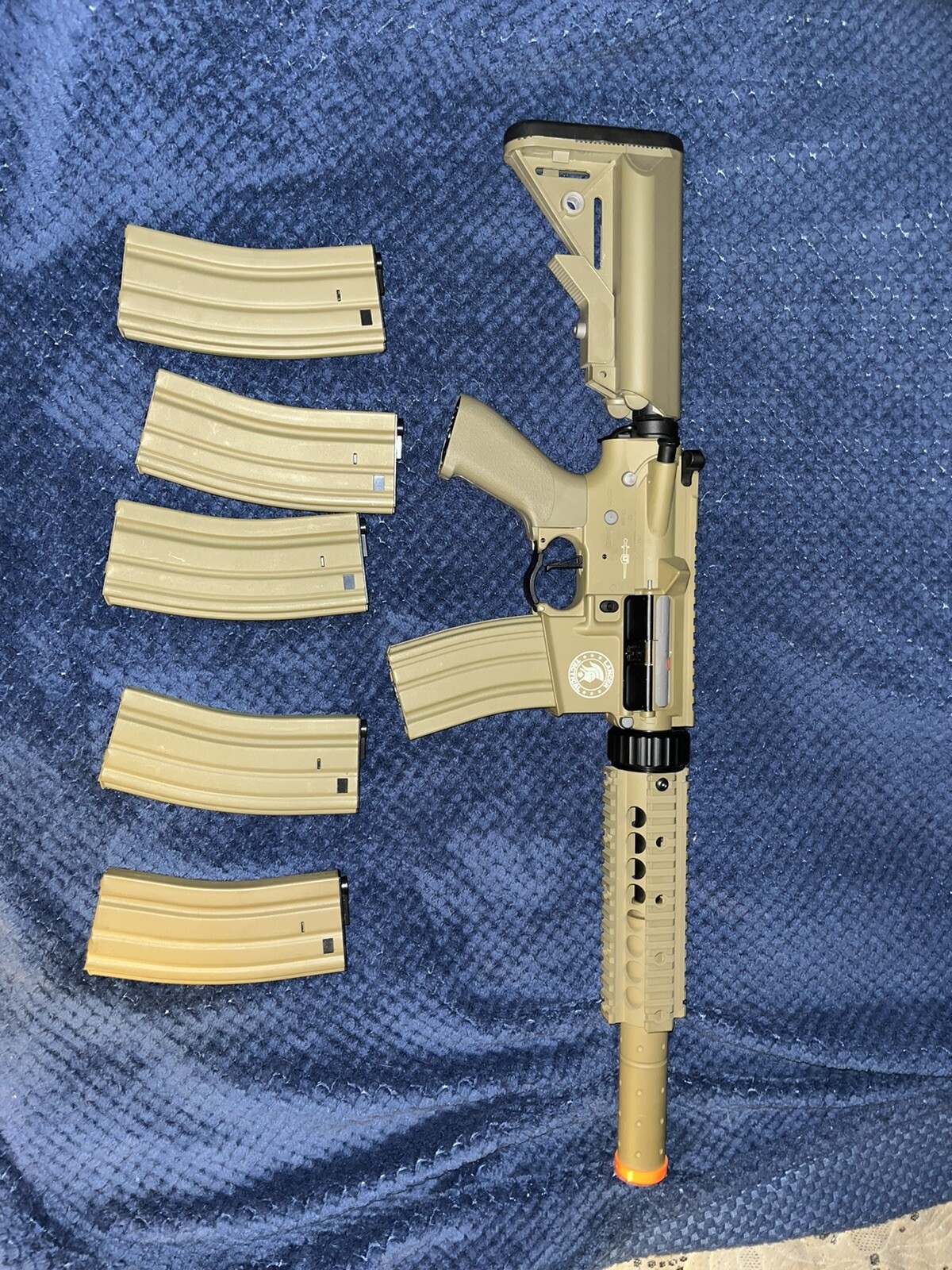 TAN Lancer Tactical M4 GEN 2 SD Airsoft Gun Rifle AEG Metal Gear Raider ...