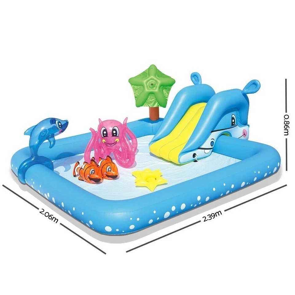 Bestway Kinderpool mit Rutsche Planschbecken Waterplay Aufblasbar ...