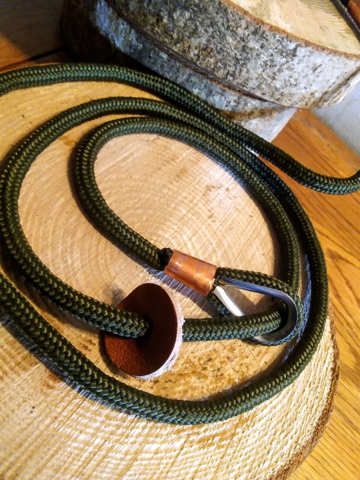 Handmade 6mm gun dog slip lead ft stainless steel thimble. Shooting ...
