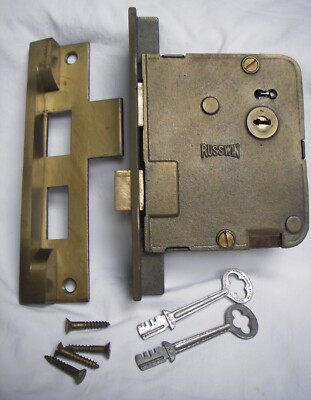 Antique Russwin Rabbeted Mortise Door Lock w/2 Keys PAT. Jan 19 04 | eBay
