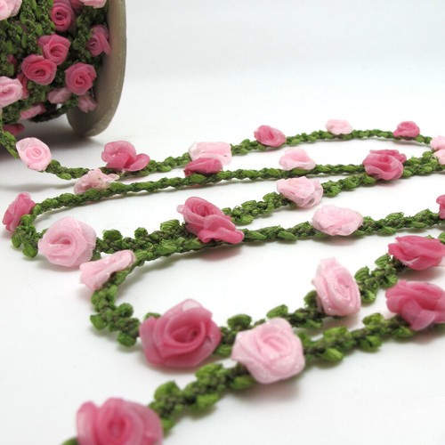 Silk Flower Trim Sew Ribbon Edge Fabric Wedding Bridal Dress Clothe ...