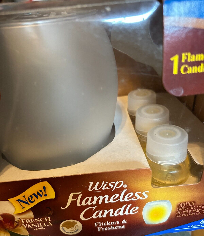 Glade Wisp Flameless Candle French Vanilla + 3 Refills Bundle NEW ...