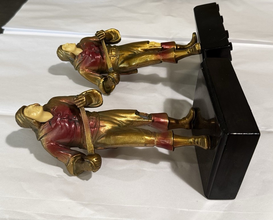 2 Antique Set JB Hirsch Saber Sword Pirate Soldier Bronze Statue ...
