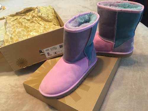 NEW *RARE* Authentic Classic Ugg Patchwork Pink Sz 4 Kid or Adult Sz 5 | eBay
