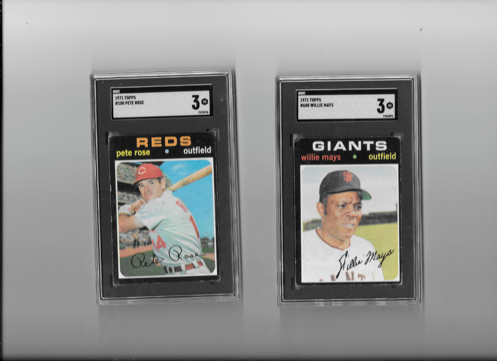 (2) 1971 Topps #100 Pete Rose , #600 Willie Mays, Graded SGC 3. VG | eBay