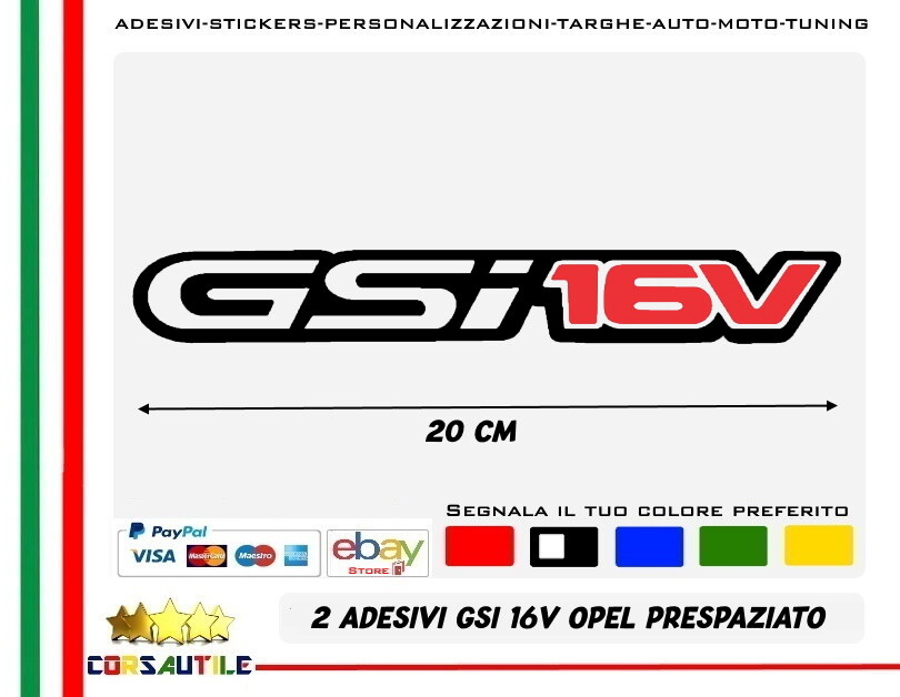 Opel Car Sticker Decal Astra Corsa Vectra Omega GSI 16V Turbo C20 | eBay