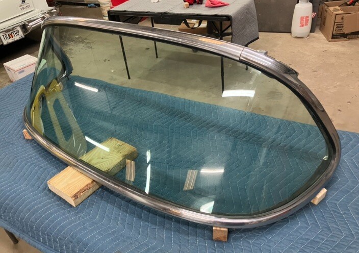 1956-62 Corvette Windshield Frame & Glass NO BROKEN TABS New Glass-OEM ...