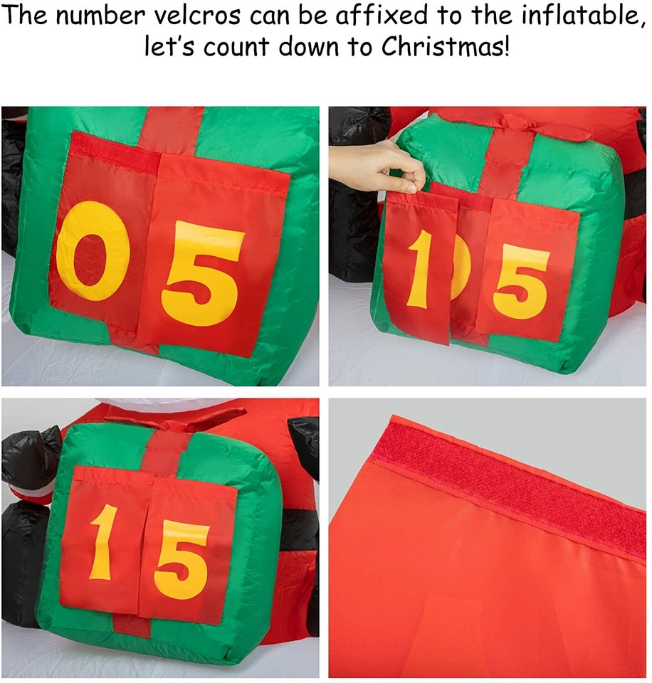 6' Christmas Inflatable Outdoor Lighted Christmas Countdown Yard Decor ...