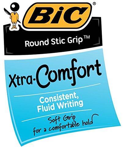 Bic Ultra Round Stic Grip Ball Point Pens, Medium Point, 1.2 mm, Black ...