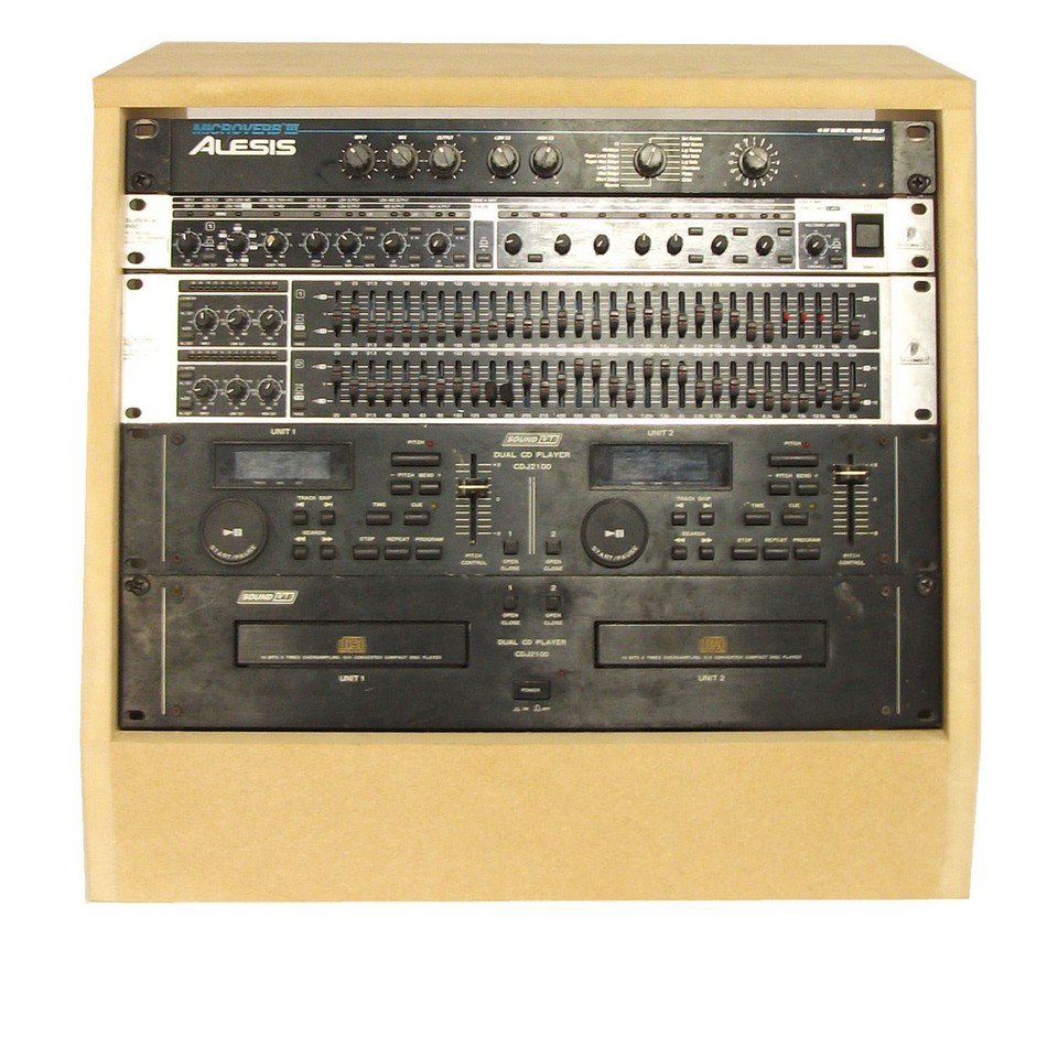8u 19 inch Angled Desktop Rack Pod - Recording Radio Studio Furniture ...