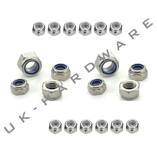 A4 Stainless Steel Nyloc Nuts M4 M5 M6 M8 M10 -Nylon Insert Lock Nut ...