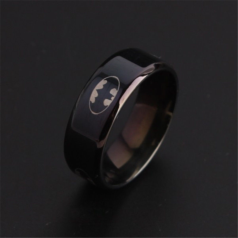 Fashion Charm Boys Men Black Batman Symbol 316L Stainless Steel ...
