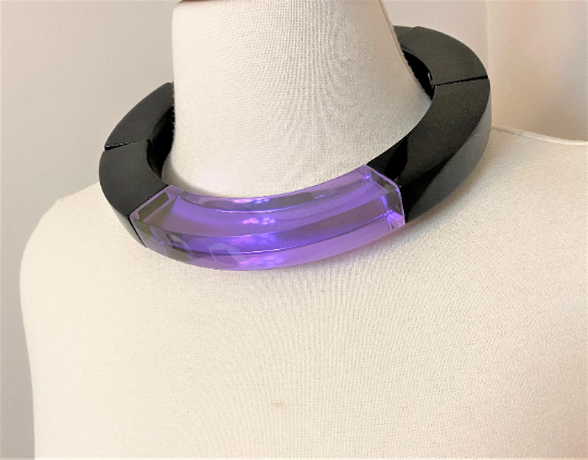 Gerda Lynggaard-Monies Black & Purple Chunky Ring Necklace | eBay
