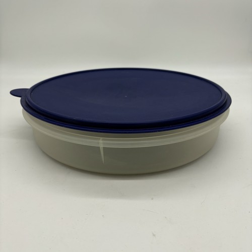 Tupperware Large Round Pie Cupcake Container 12” Blue Lid, Sheer ...