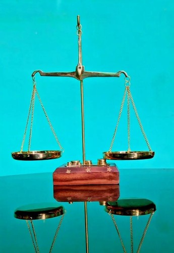 Gorgeous 7" Brass Decorative Weighing Scale Balance Tarazu with wts ...