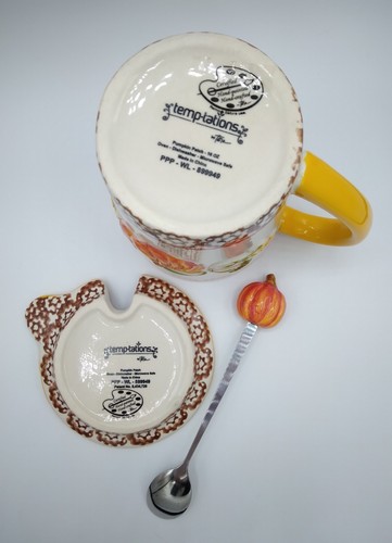 Temptations by Tara Pumpkin Patch 16 Oz Mug, Spoon, And Lid | eBay