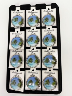 New Tropical Palm Tree Ocean Beach Scene Lapel Collectable Pin Set Of ...