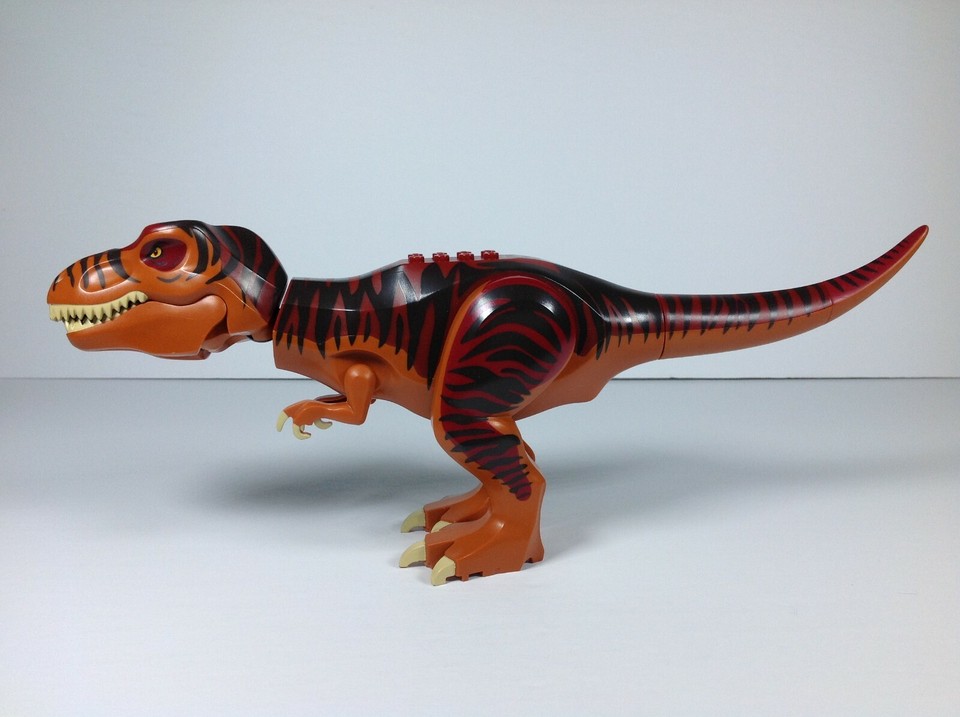 Lego Dark Orange Dinosaur Tyrannosaurus rex (T-rex) w/ Dark Red Back ...