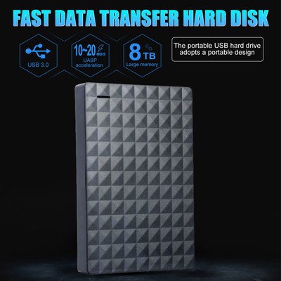 External Hard Disk 6/8/10/12TB High-Speed Transmission USB 3.0 Portable ...