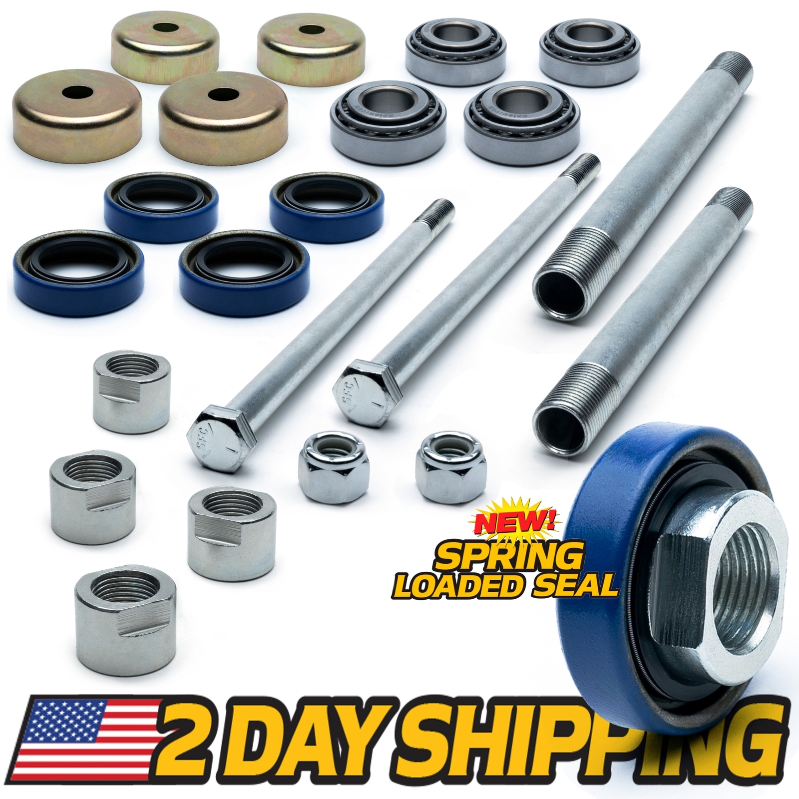 Threaded Front Axle Bearing Kit for eXmark 13x6.50-6 Lazer Z AS, DS & E ...
