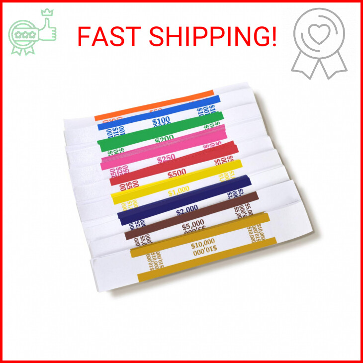 Currency Straps –450 Assorted Bill Wrappers, Money Bands to Organize ...