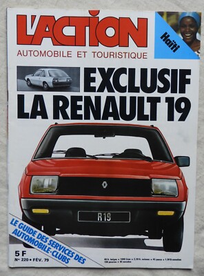 Revue L'ACTION AUTOMOBILE 1979 n°220 : Renault 19 | eBay