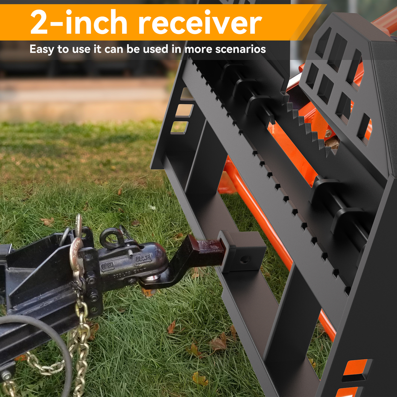 Pallet Fork Attachment Frame with 2" Receiver for Skid Steer Tractor ...
