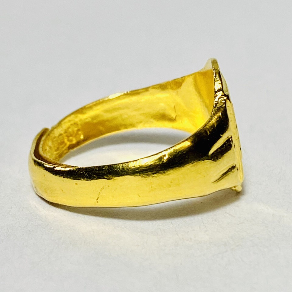 Chinese 22K Yellow Gold Double Happiness Shuangxi Symbol Size 8 Wrap ...