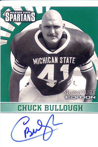chuck bullough auto autograph michigan state spartans msu college tk ...