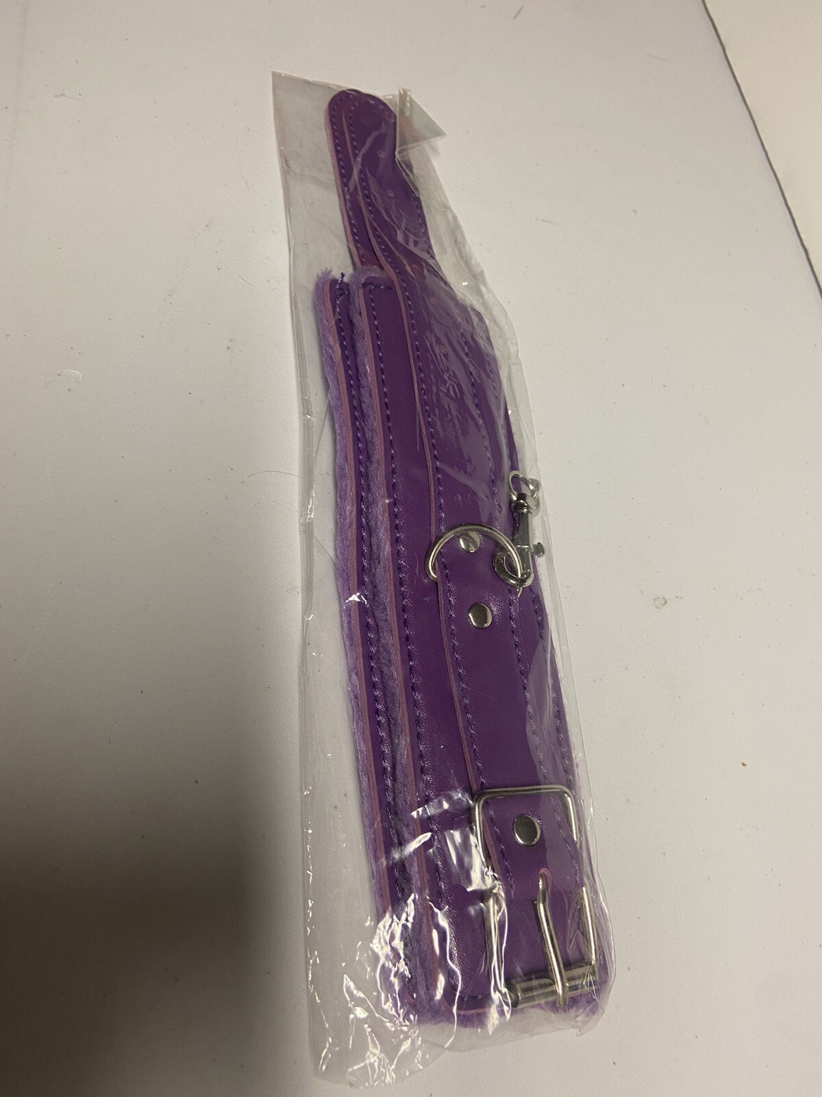 Furry Fuzzy PU Leather Wrist Handcuffs Adjustable Restraint Sex Cuff ...