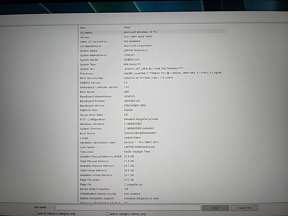 Lenovo ThinkPad P71|32GB RAM|NVIDIA QUADRO M620 GPU|512GB SSD|W CHARGER ...