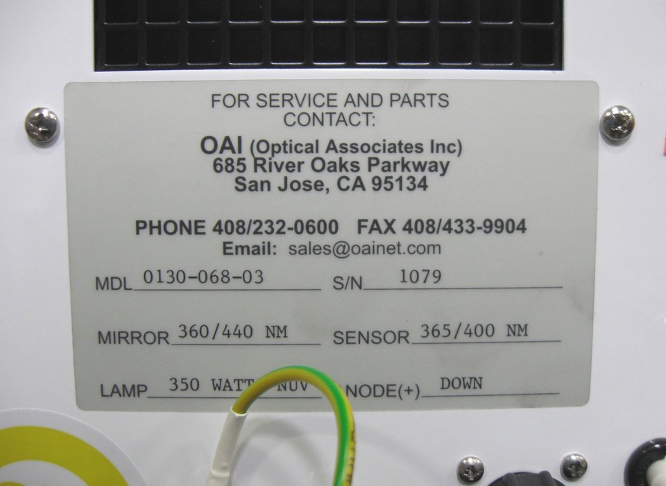 C200049 OAI Optical Associates 350W NUV UV Exposure System w/Power ...