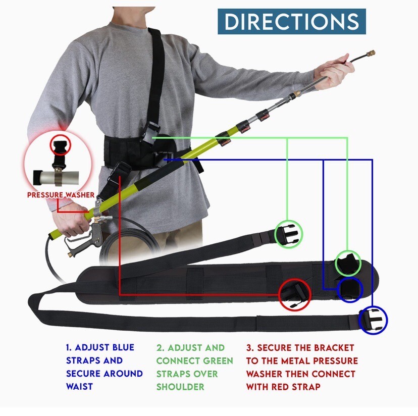 Pressure Washer Wand Belt, Telescoping Washer Support Harness with ...