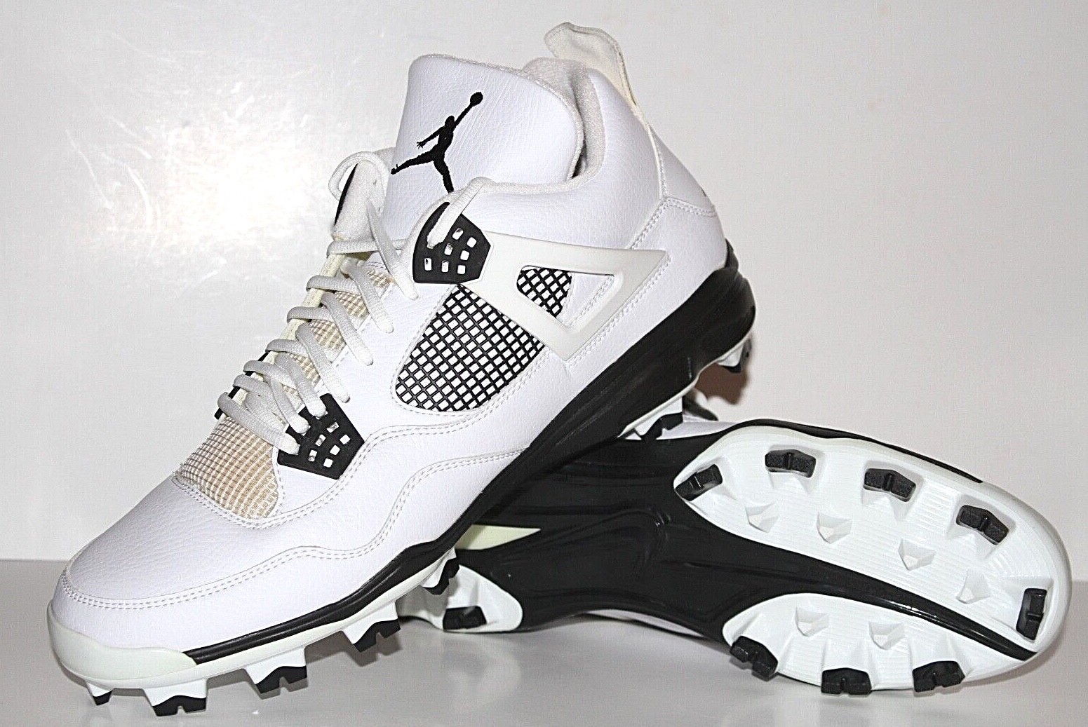 NEW Nike Air Jordan 4 IV MCS Retro Baseball Cleats Mens 14 White 807709 ...