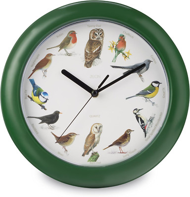 Zeon Tech Birdsong Wall Clock,Without Additional Batteries Green, 24 X ...