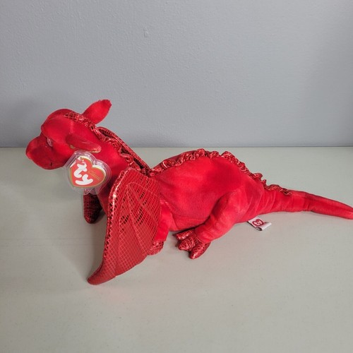 Ty Classic Plush Fossils the Red Dragon Plush 17" Stuffed Animal Toy ...