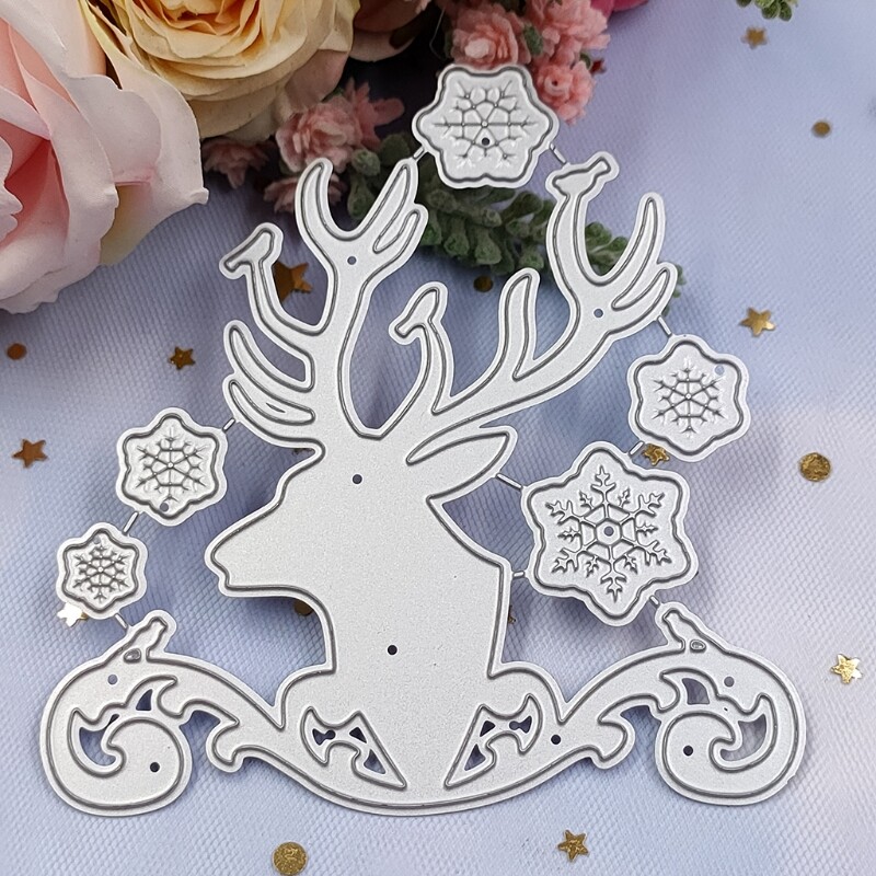 Christmas Elk Metal Cutting Dies Stencil DIY Scrapbook Album Paper Card ...