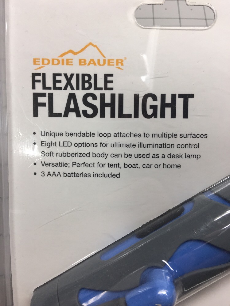 New Eddie Bauer 8 LED Flexible Flashlight Blue & Gray in Sealed ...