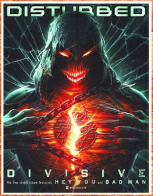 DISTURBED Divisive 2022 Ltd Ed RARE Tour Poster +BONUS Metal Hard Rock Poster! | eBay