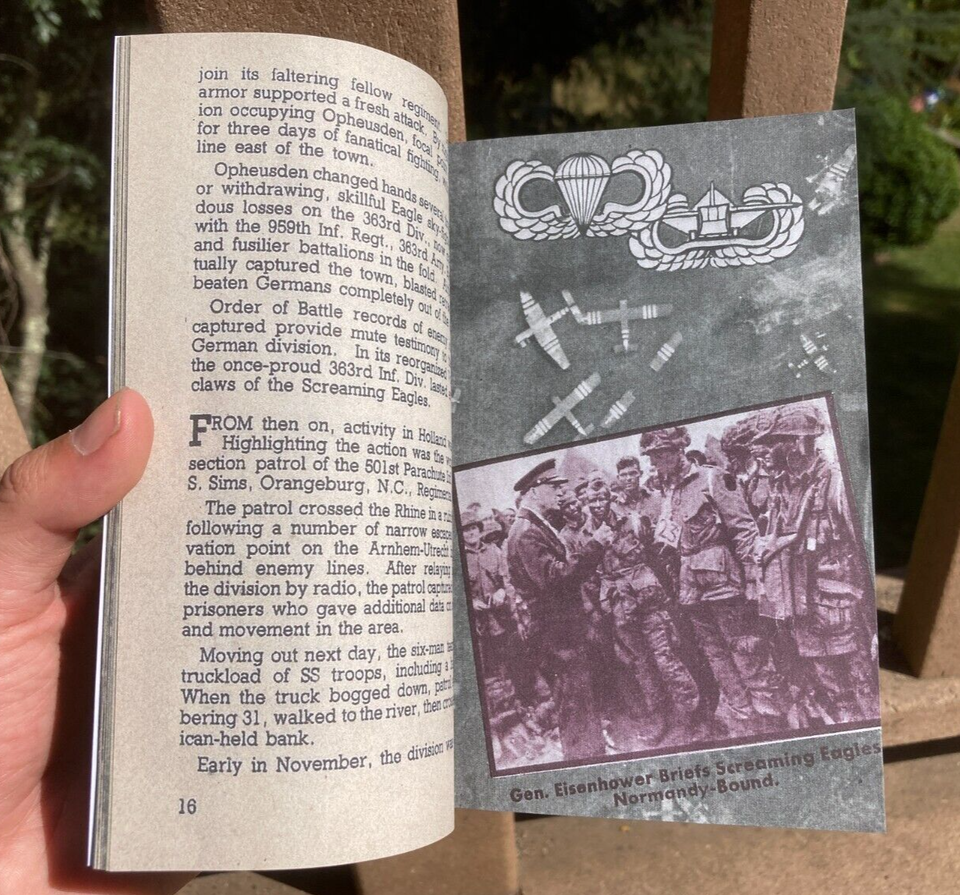WW2 US Army Military 101st Airborne Division Pocket Guide Unit History ...