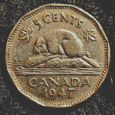 1947 NO LEAF, 5 CENT CANADIAN 100% VICTORY NICKLE, 💥READ DISCRIP INFO 2 ...