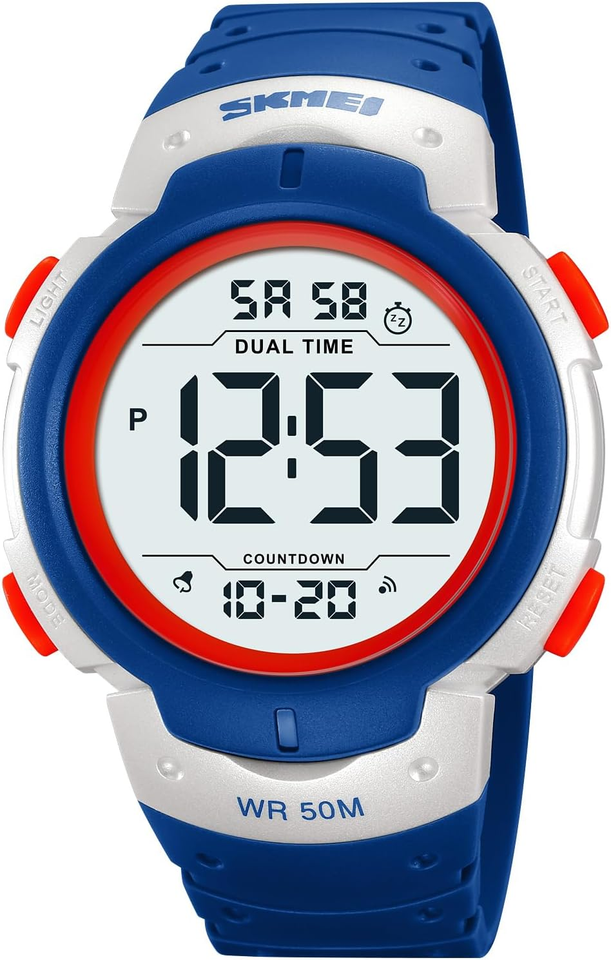 Mens Digital Watch Large Display Easy to Read Time Sports Watches ...