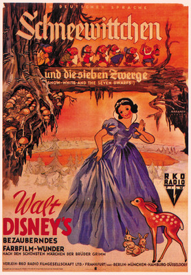 Snow White and the Seven Dwarfs (1937) Disney cartoon movie poster ...