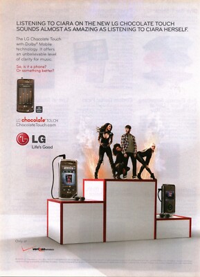 2009 PRINT AD - VERIZON LG CHOCOLATE TOUCH AD -LISTENING TO CIARA ...