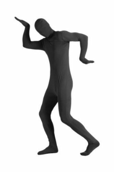2nd Skin Black Adult Large Morph Suit Jumpsuit Costume Unitard Bodysuit ...